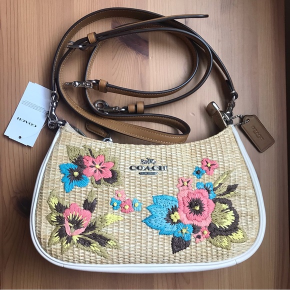 Coach | Bags | Coach Teri Shoulder Bag With Floral Embroidery | Poshmark